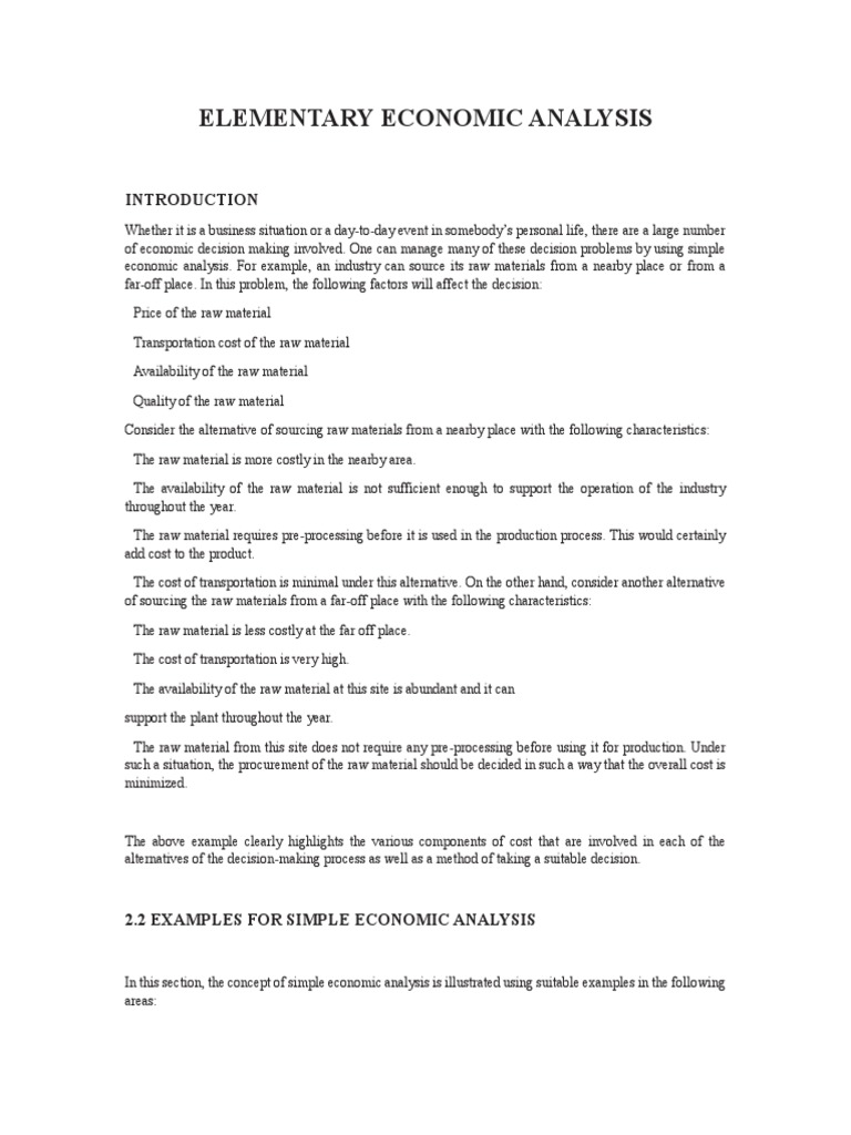 Elementary Economics Analysis | PDF | Aluminium | Steel
