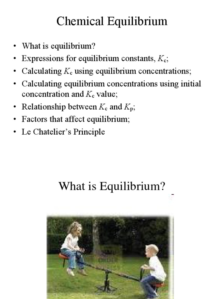 Complete PPT On Chemical Equilibria | PDF | Chemical Equilibrium ...