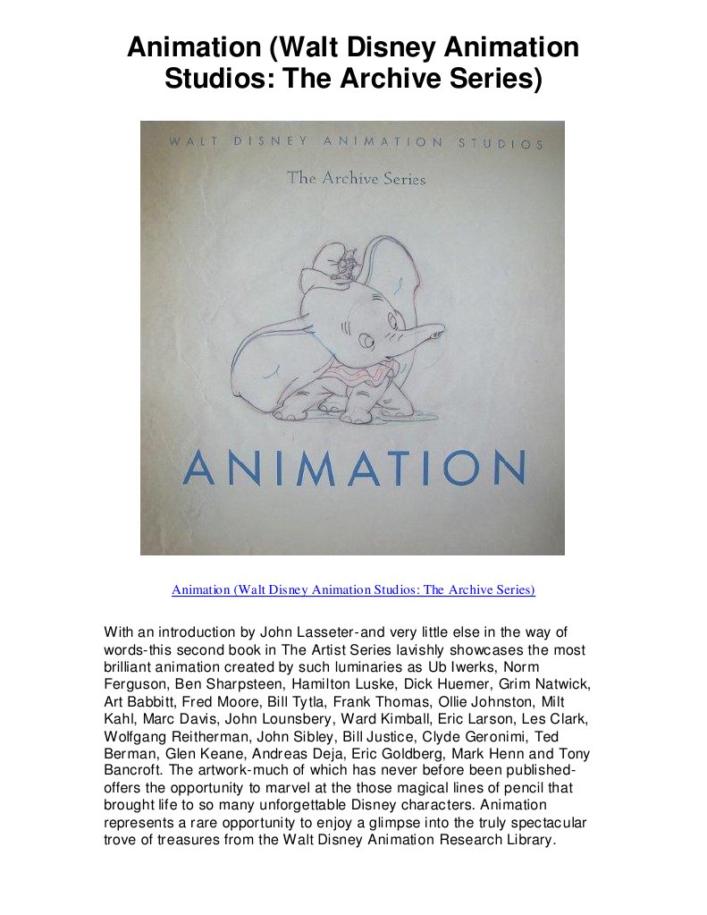 Animation Walt Disney Animatio | PDF | Art