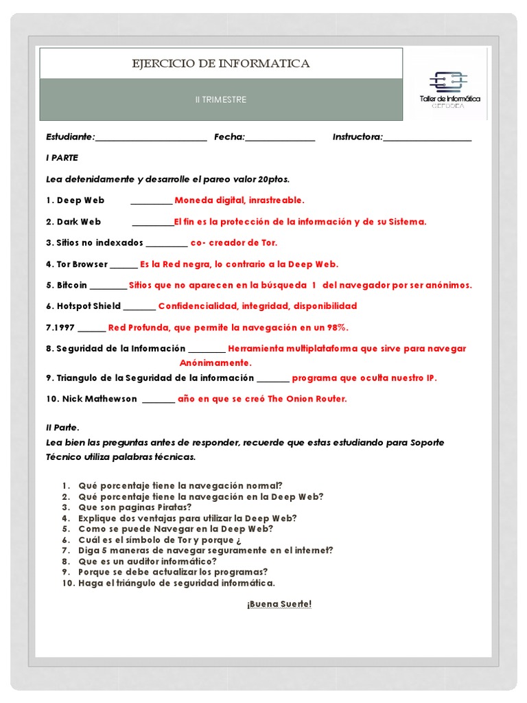 Ejercicio de Informatica 11 Trimestre | PDF