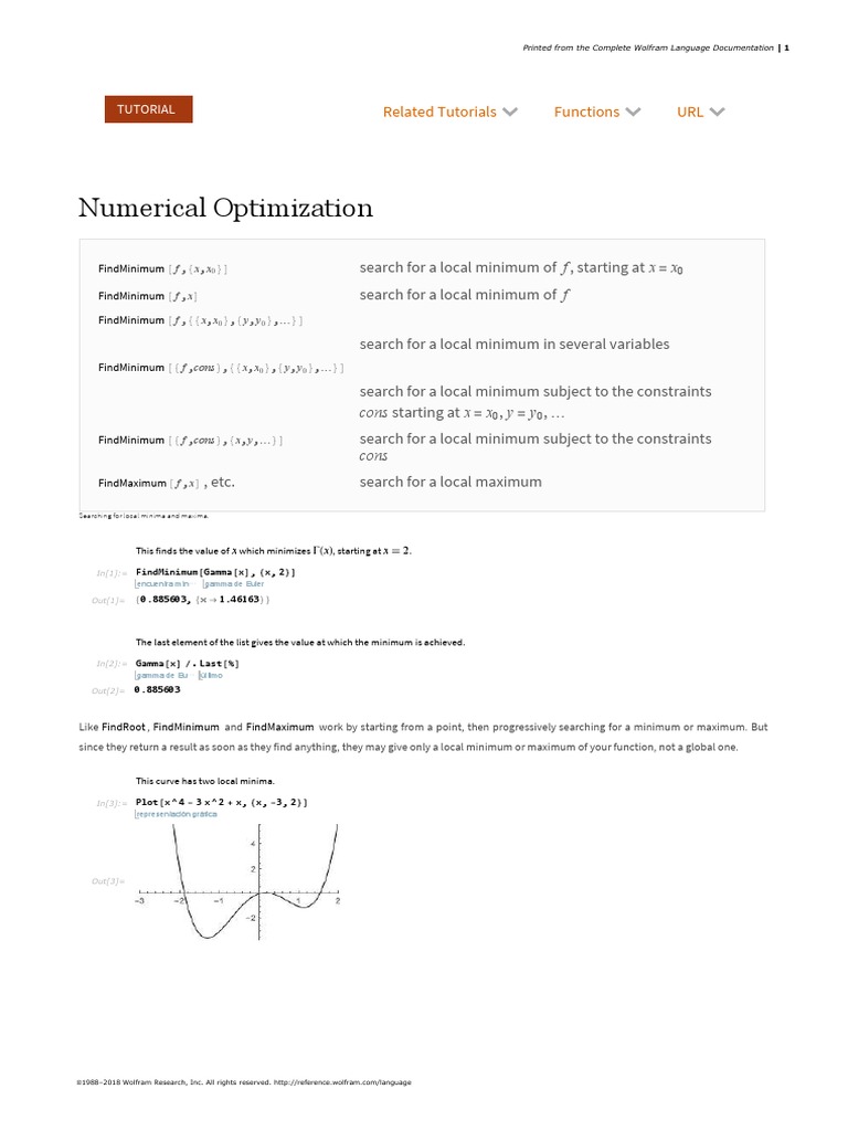 Numerical Optimization With Mathematica | PDF | Maxima And Minima | Algebra