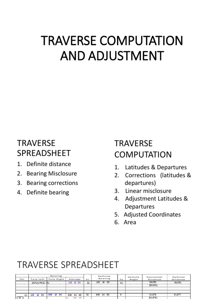 Calculation Traverse PDF | PDF | Geomatics | Geodesy