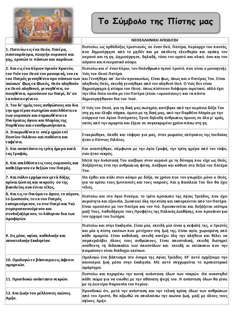 Το σύμβολο της Πίστεως | PDF