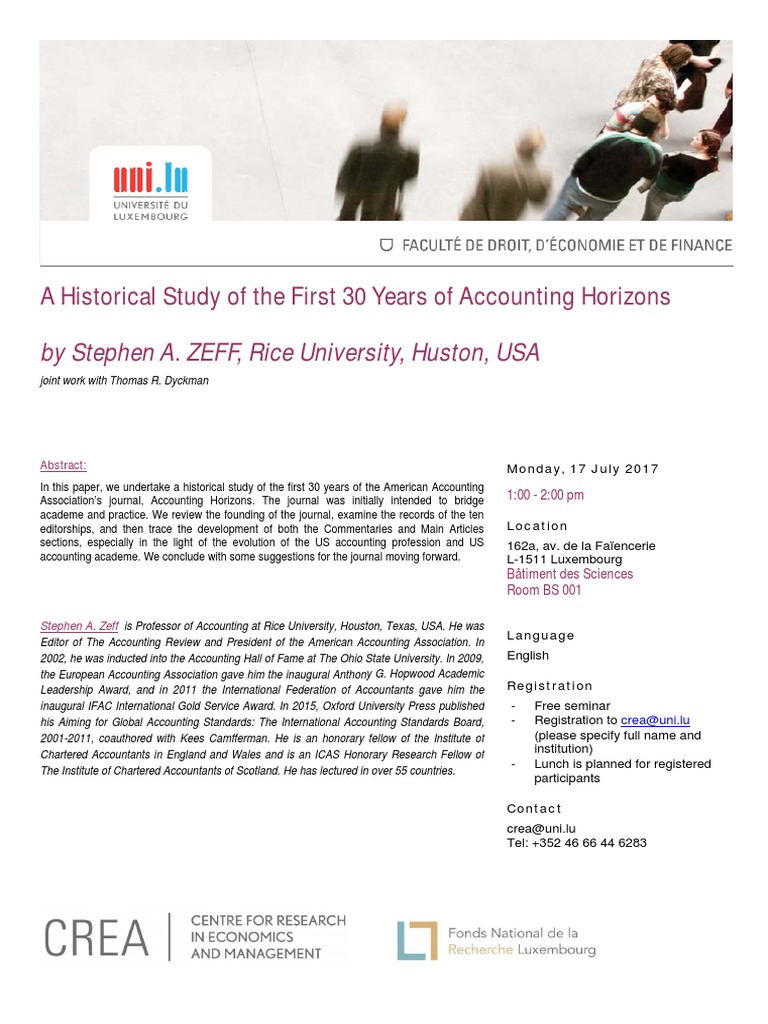 A Historical Study of The First 30 Years of Accounting Horizons | PDF ...