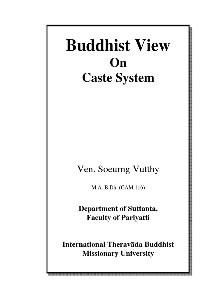 Buddhist View On Caste System PDF | PDF | Caste | Gautama Buddha