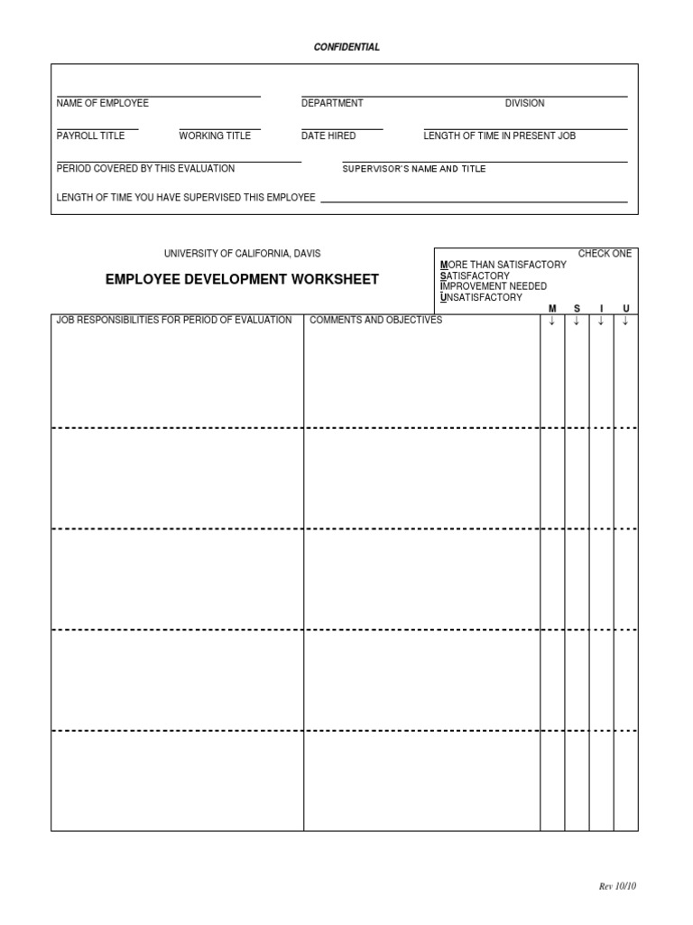 Employee Development Worksheet | PDF