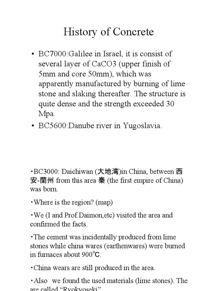 Timeline of Concrete Development | PDF