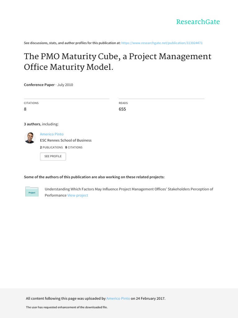 PM o Maturity Cube Eng | PDF | Project Management | Evaluation