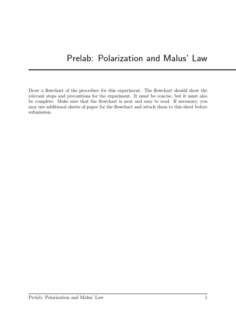 Malus' Law and Polarization Experiment | PDF | Polarization (Waves ...
