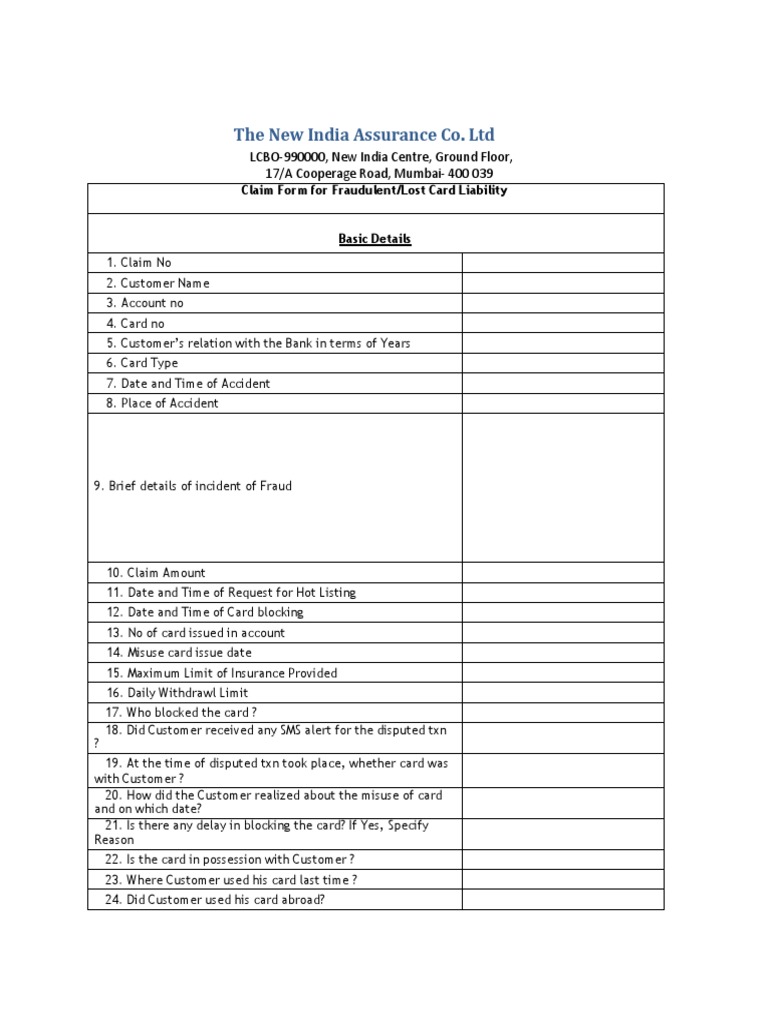 Claim Form | PDF | Fraud | Financial Services
