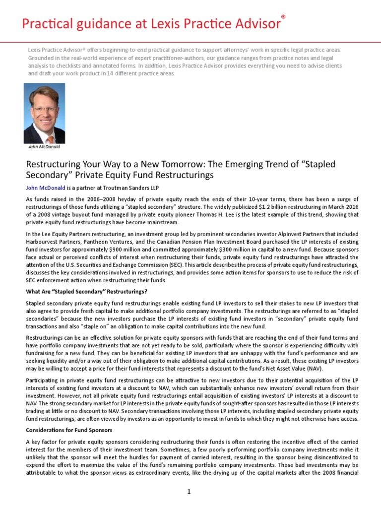 Staple Structure PE Fund | PDF | Private Equity | Carried Interest