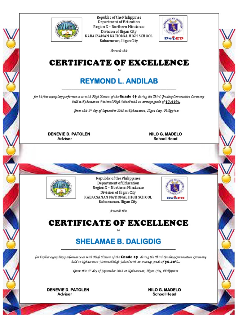 Sample Honor Certificate | PDF