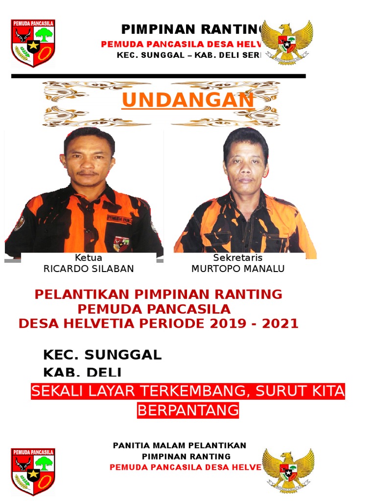 Undangan Pelantikan Pemuda Pancasila Medan | PDF