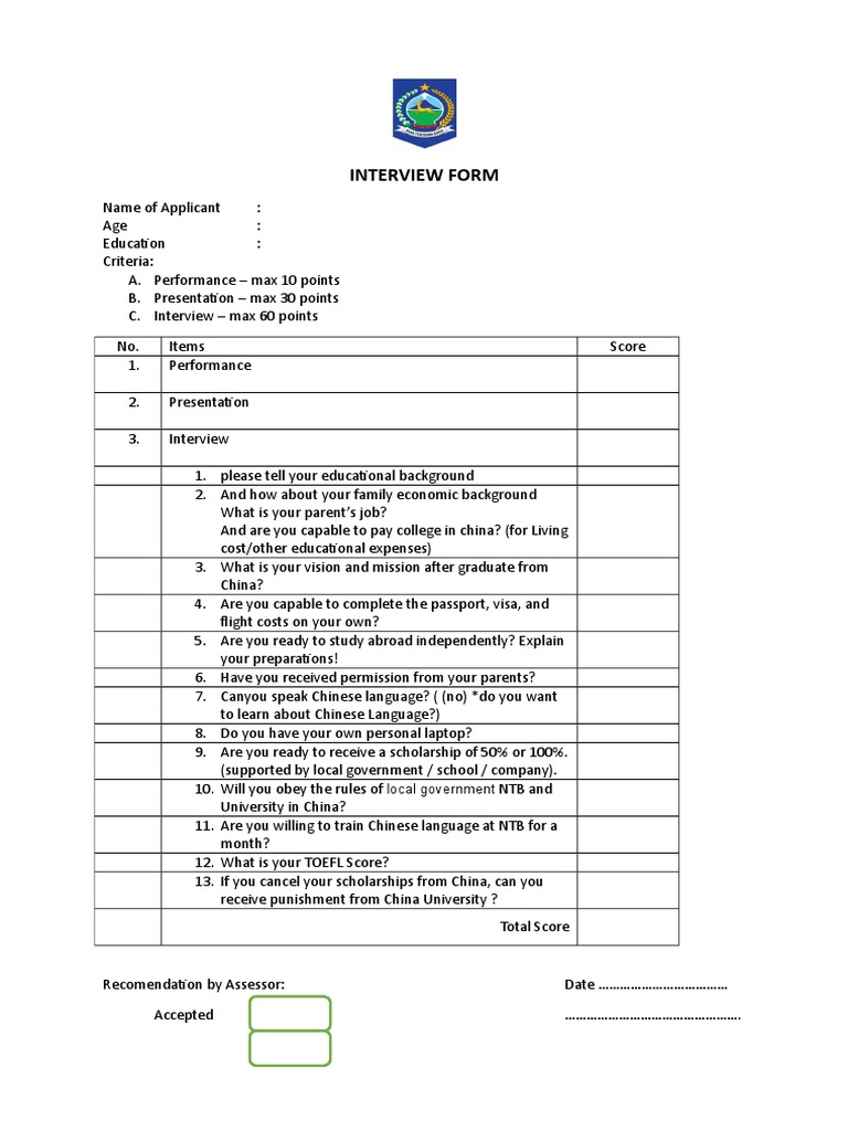 Interview Form: Local Government | PDF