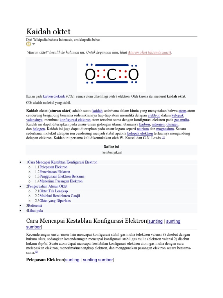 Kaidah Oktet dalam Kimia Dasar | PDF