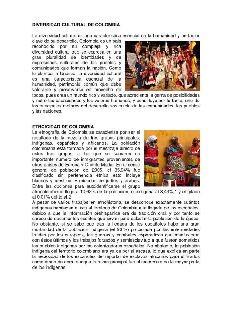 Diversidad Cultural de Colombia | PDF | Etnicidad | Colombia