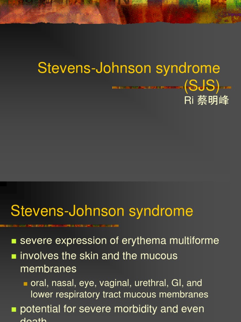 Stevens-Johnson Syndrome (SJS) | PDF | Immunology | Epidemiology
