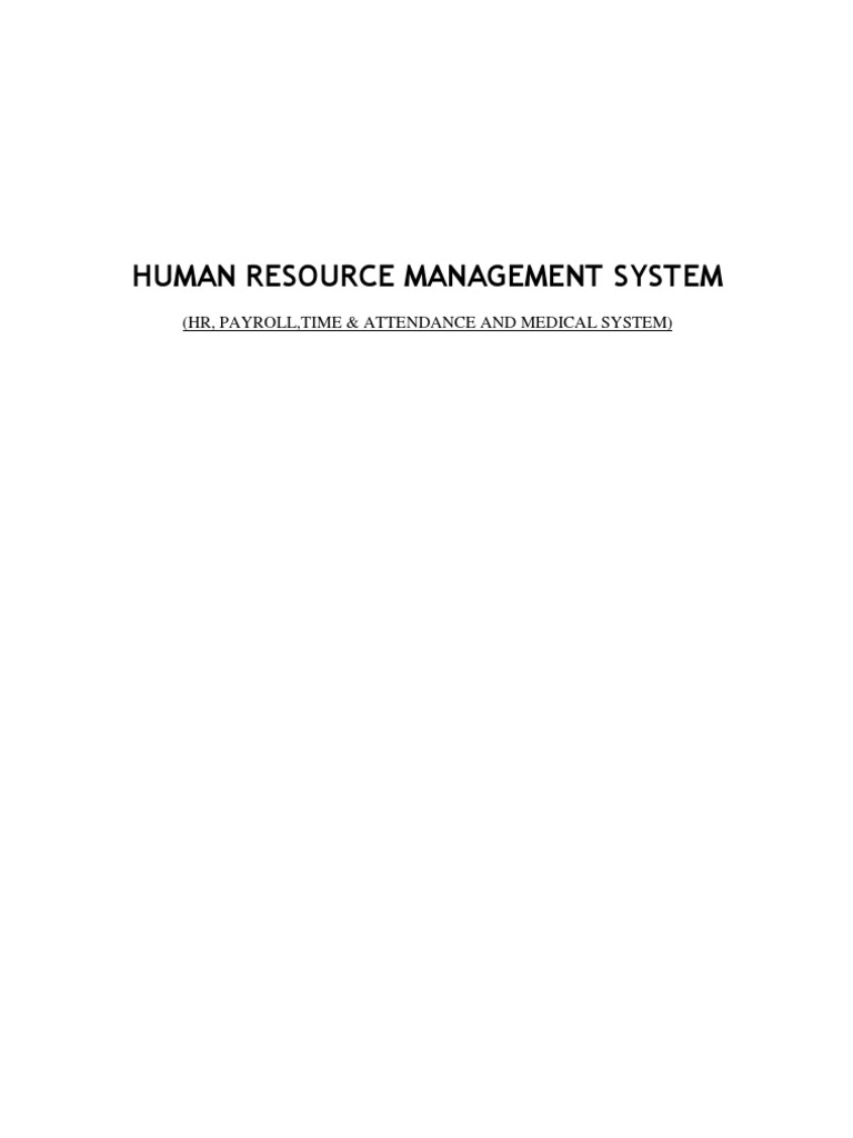 Human Resource Management System: (HR, Payroll, Time & Attendance and ...