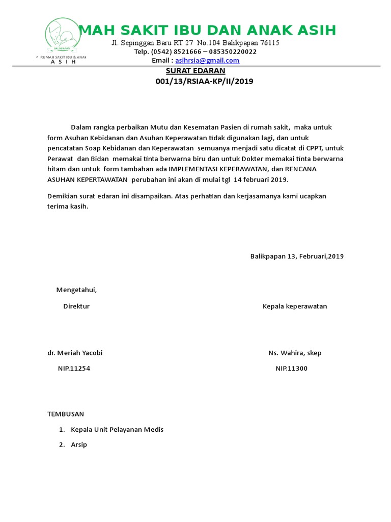 Contoh Surat Edaran | PDF