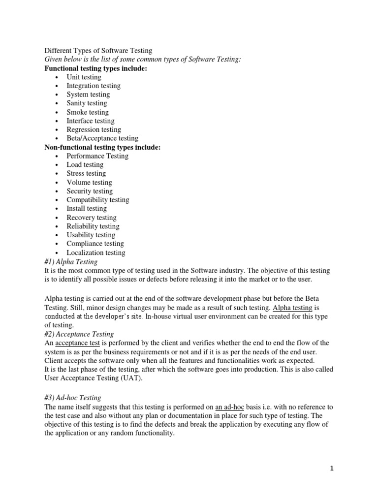 different-types-of-software-testing-pdf-software-testing-databases