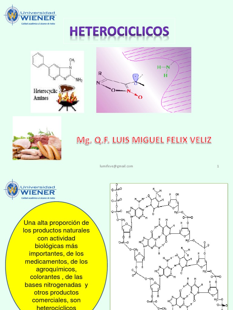 HETEROCICLICOS | PDF | Enlace químico | Compuesto heterocíclico