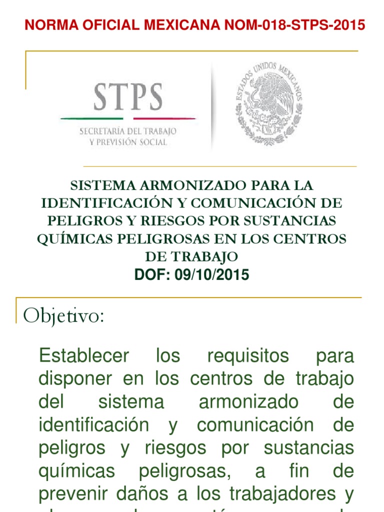 Nom 018 STPS 2015 | PDF | Concentración | Ciencias fisicas