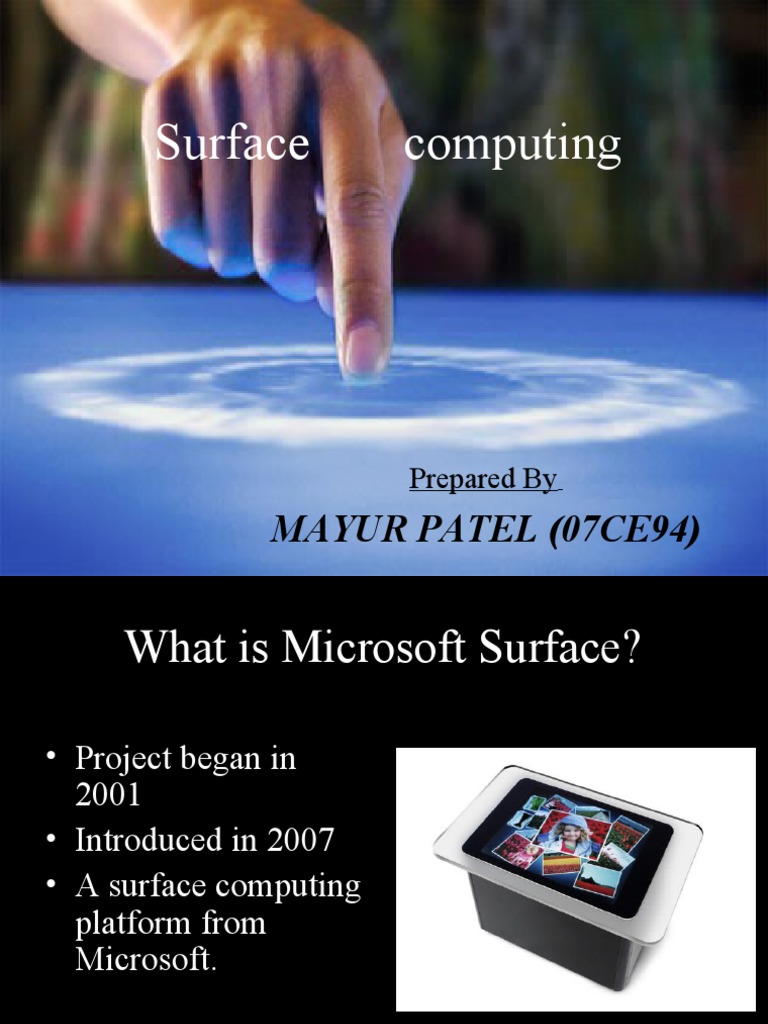 Mayur Microsoft Surface | PDF | Touchscreen | Computing