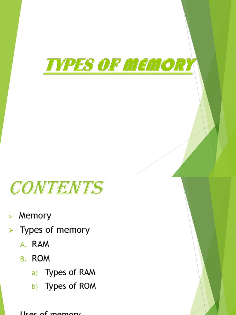 Types of Memory | PDF | Random Access Memory | Read Only Memory