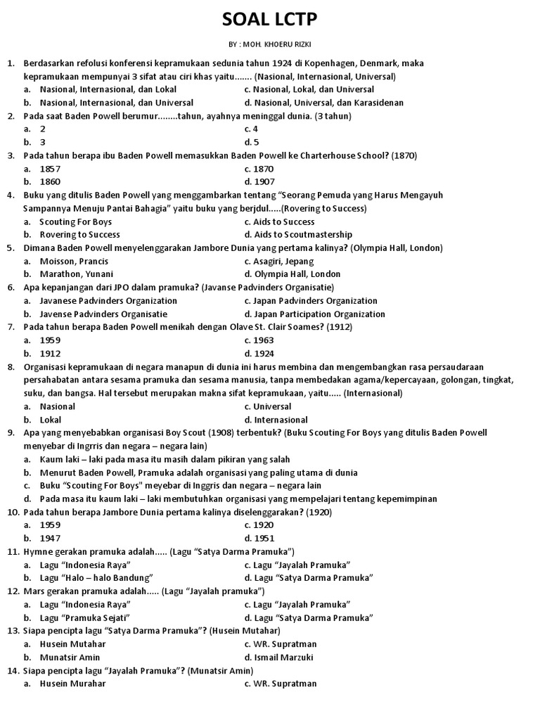 Soal LCTP | PDF