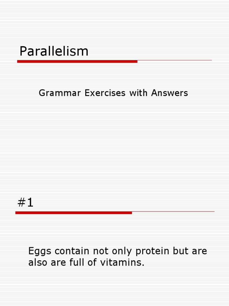 Parallelism: Grammar Exercises With Answers | PDF