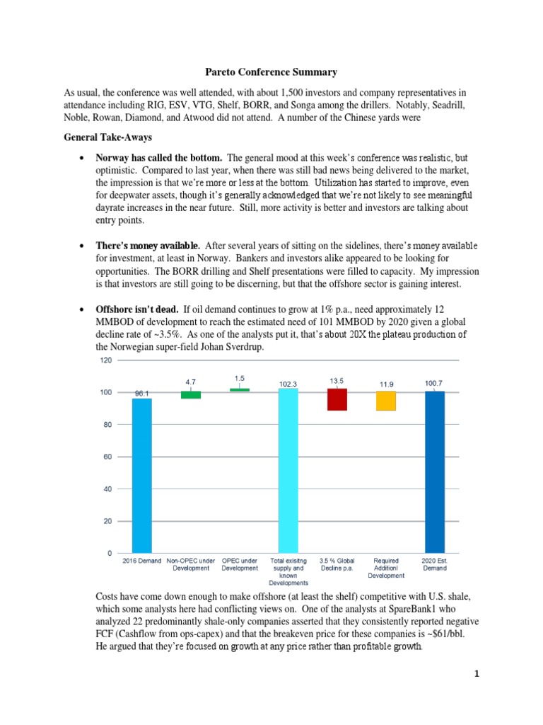 Pareto Conference Summary | PDF | Business | Market (Economics)