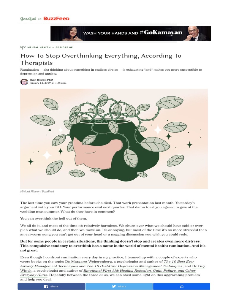 How To Stop Ruminating | PDF | Thought | Mental Health
