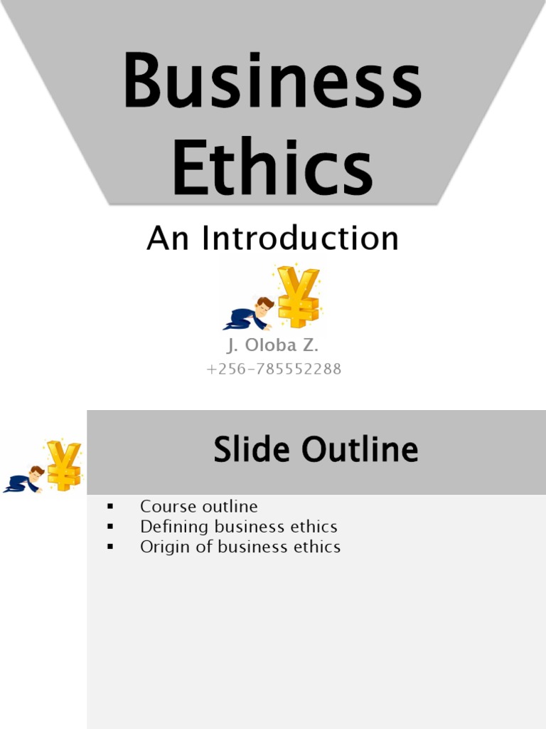 An Introduction to Business Ethics: Examining Key Concepts and Theories Through a Course Outline ...