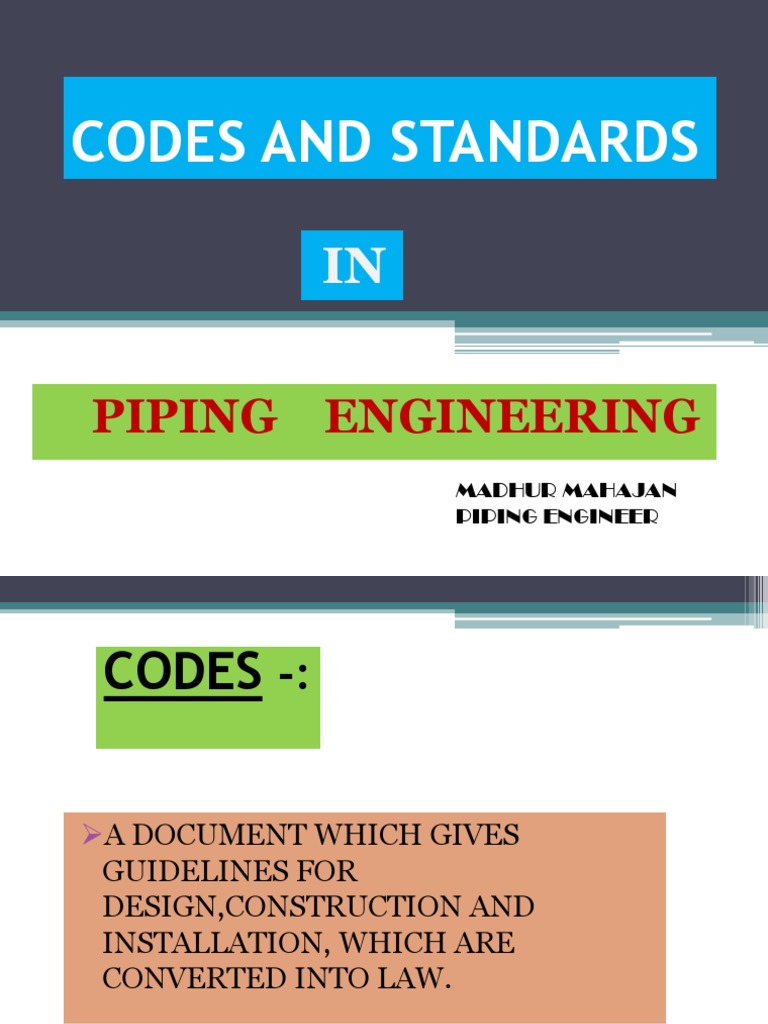 Codes (Piping) Lecture 1 | PDF | Pipe (Fluid Conveyance) | Natural Gas