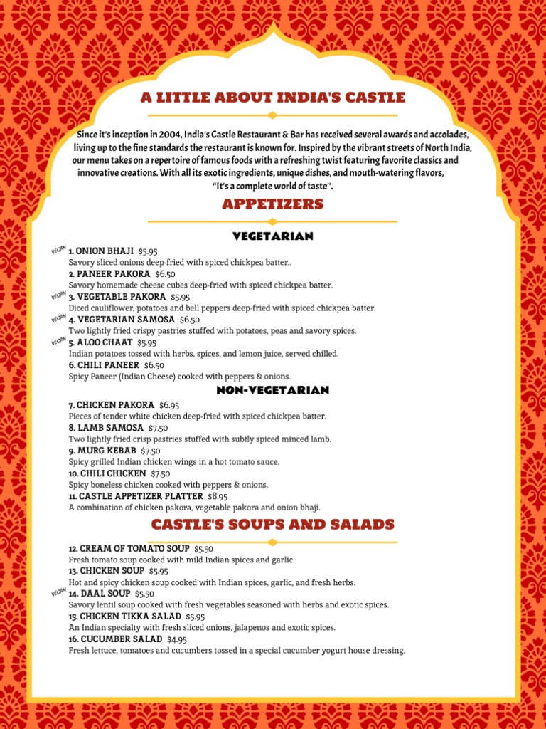 Menu Chart | PDF | Curry | Kebab
