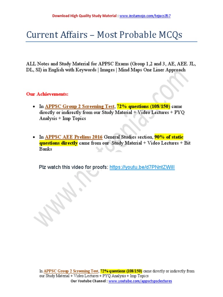 Ca MCQ | PDF | You Tube | Sikhism