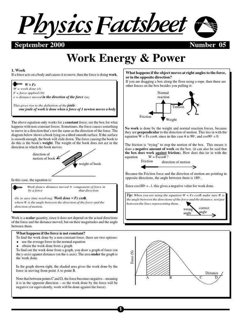 05-Work Energy and Forces.pdf | Potential Energy | Force