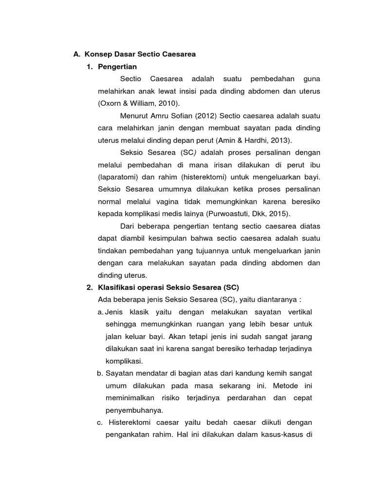LP Perioperatif Sectio Caesarea | PDF