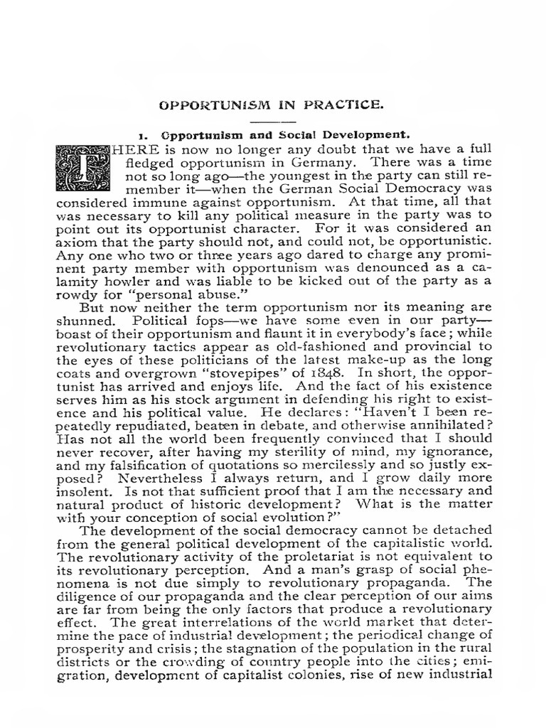 Parvus, Opportunism in Practice (1901) | PDF | Socialism | Capitalism