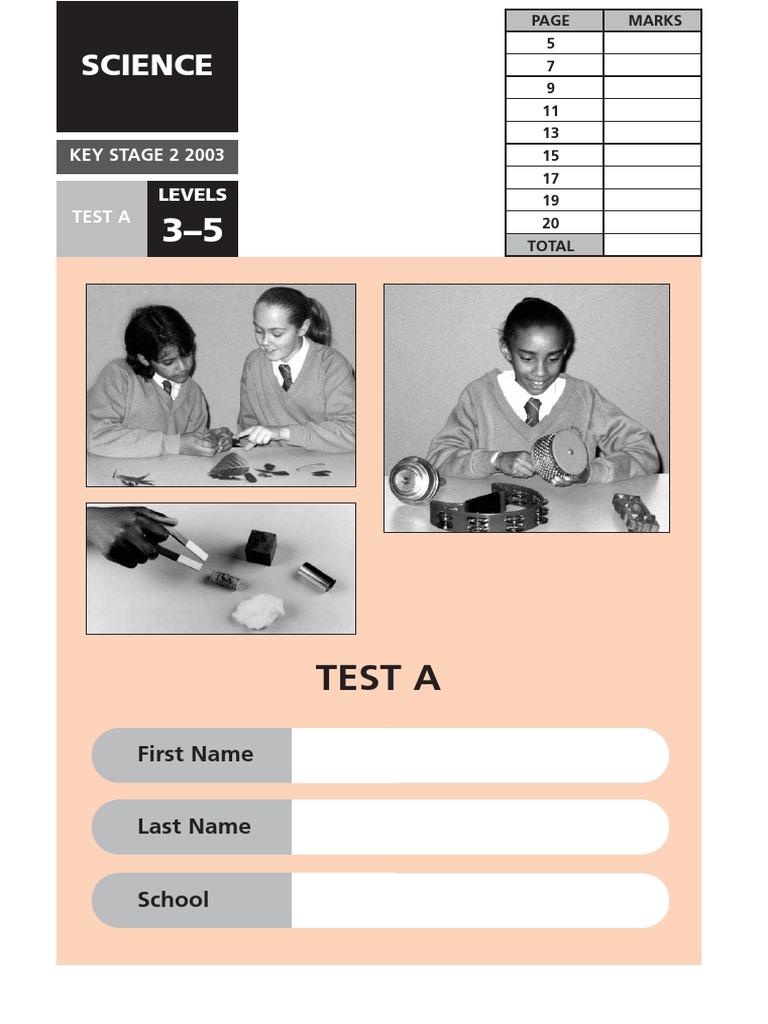 KS2 Science 2003 Paper A | PDF | Sodium Bicarbonate | Healthy Diet