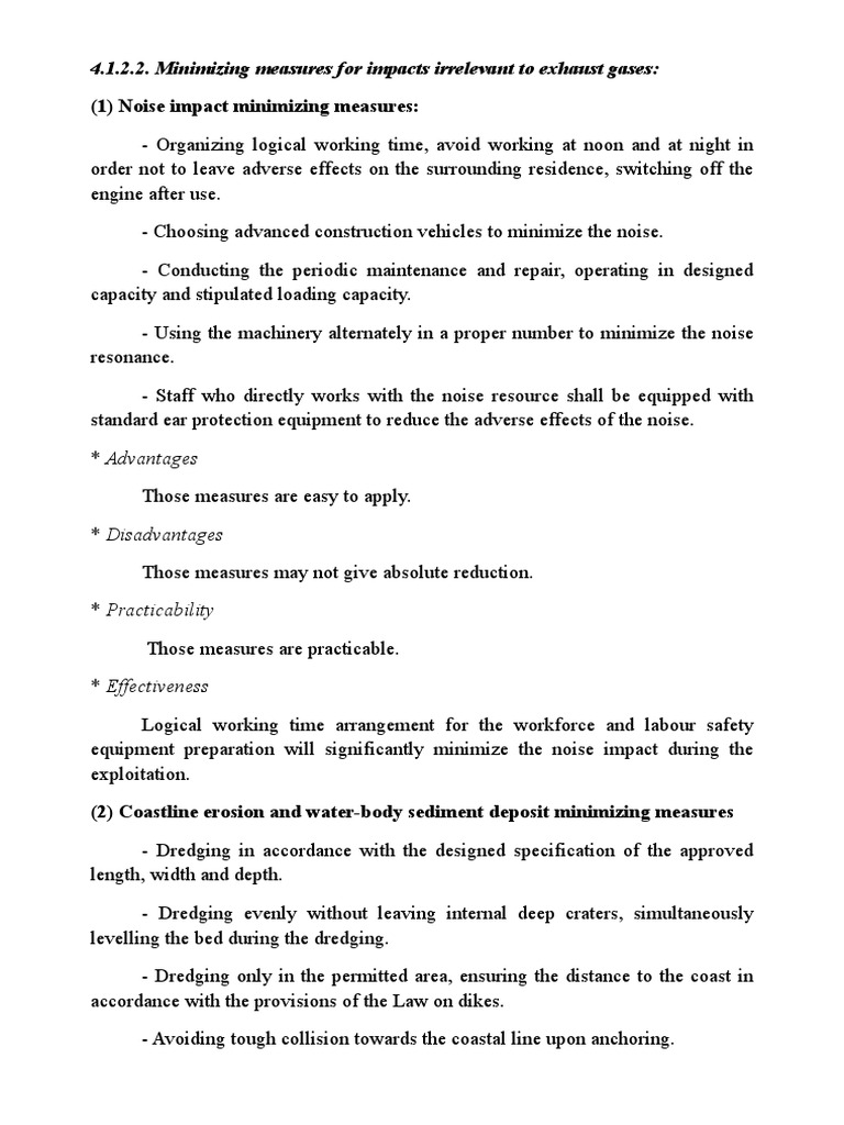 Environment Impact Assessment Notes | PDF | Dredging | Ships