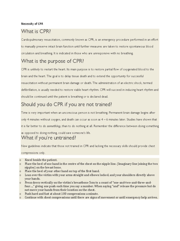 What Is CPR? | PDF | Cardiopulmonary Resuscitation | Cardiac Arrest