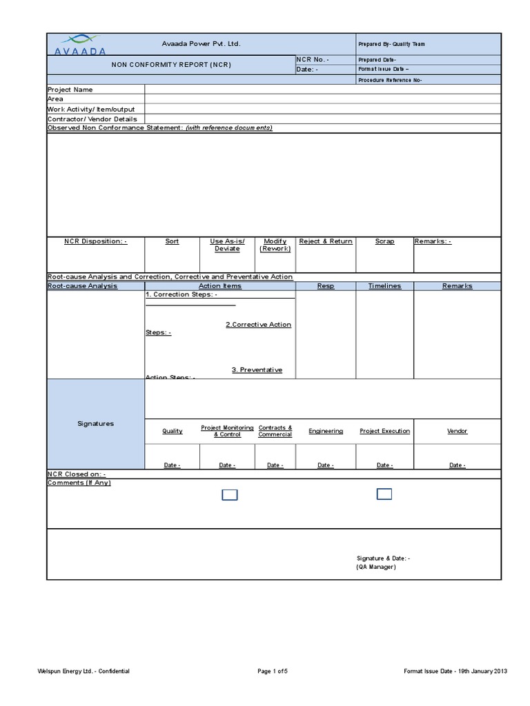 NCR Format | Technology | Energy And Resource