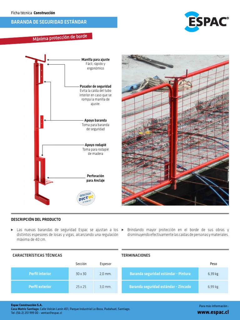 UNE-En 13374 - Presentacion Extracto Barandas de Seguridad | PDF ...