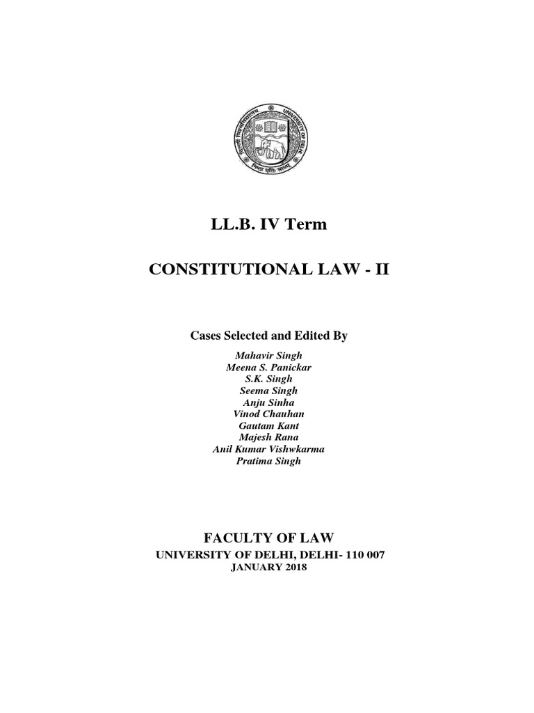 Constitutional Law-II Outline | PDF | Justice | Crime & Violence