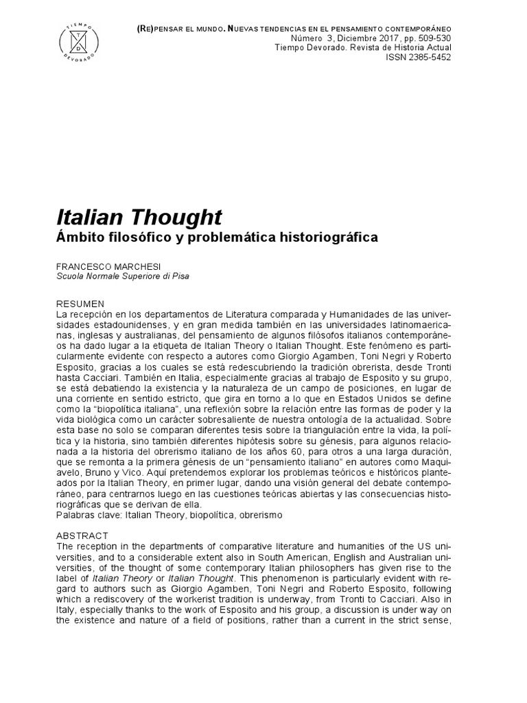 Biopolitica Italian Thought, Italian Theory | PDF | Michel Foucault ...