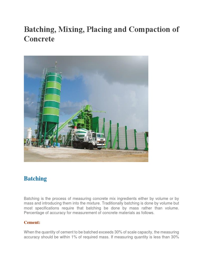 Lesson 4 Batching | PDF | Concrete | Materials