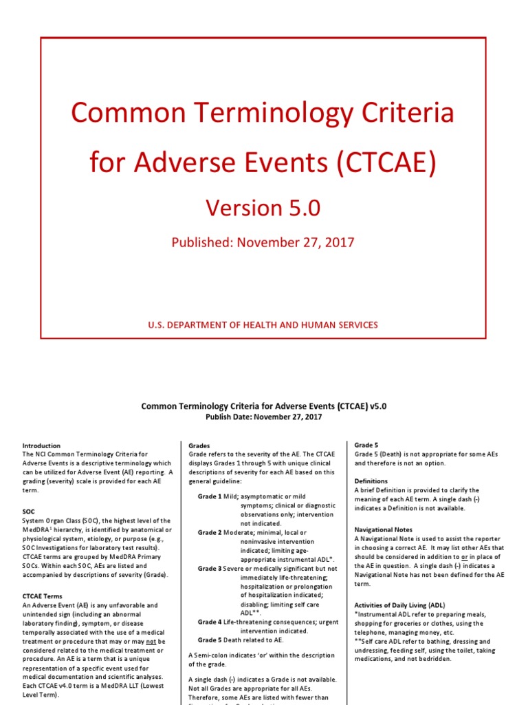 CTCAE Version 5.0 Overview | PDF | Heart Failure | Heart