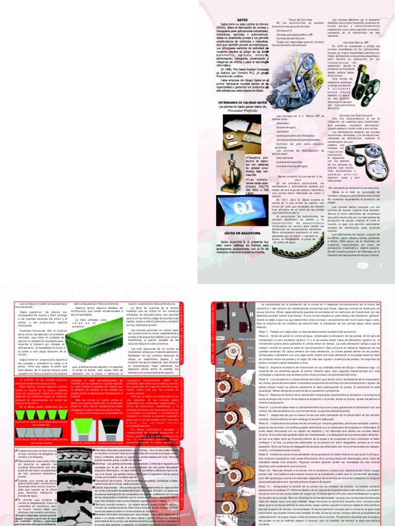 Gates Bandas PDF | PDF | Transmisión (Mecánica) | Eje