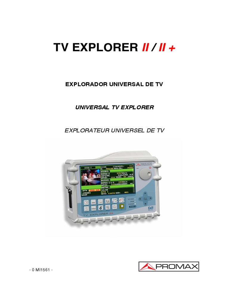 Manual Del Medidor de Campo - Promax - TV Explorer II-II+ | PDF ...